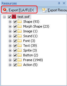 How to export FLA and all swf elements to various formats?